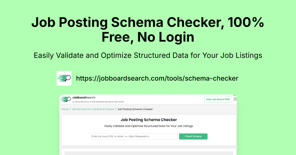 Job Posting Schema Checker, 100% Free, No Login
