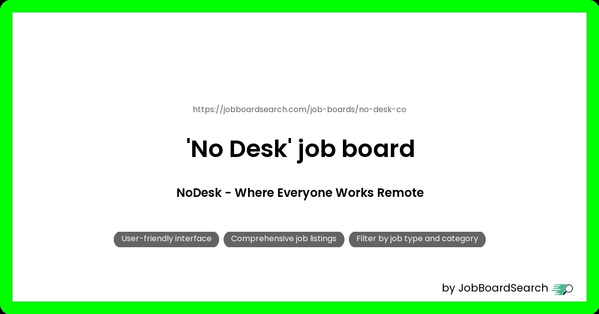 No Desk job board review, latest Dec 2025 jobs & alternat...