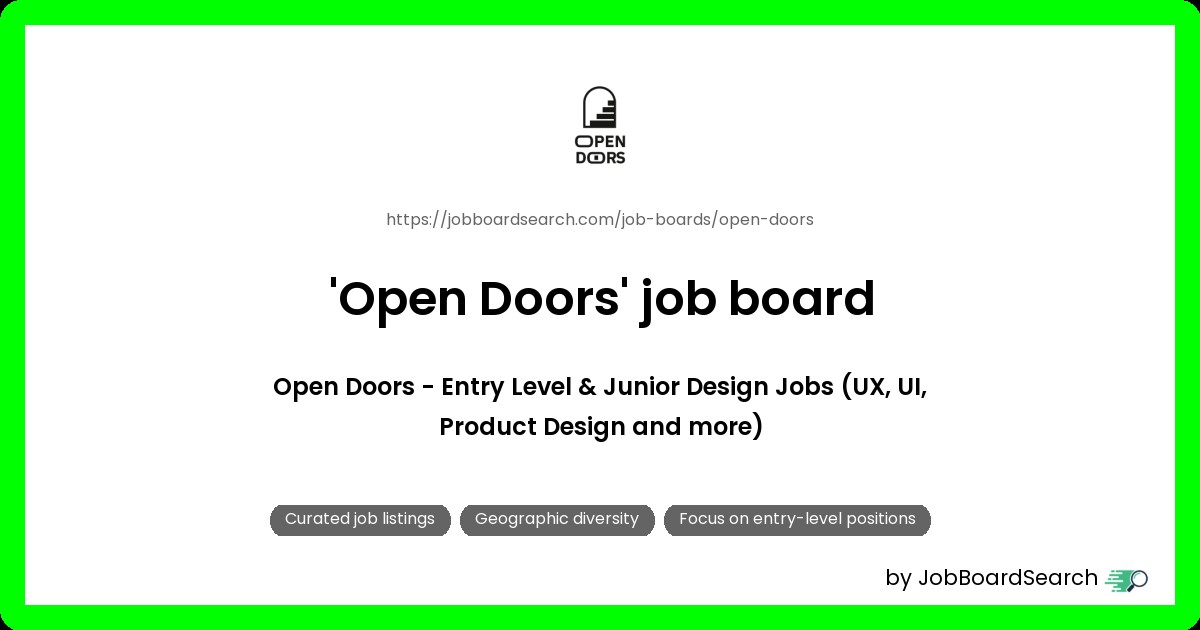 Open Doors job board review, latest Aug 2025 jobs & alter...