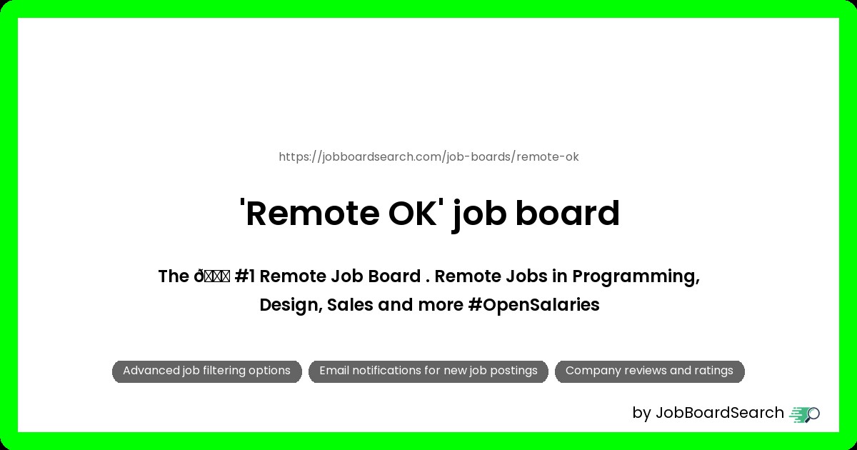 Remote OK job board review, latest Oct 2025 jobs & altern...