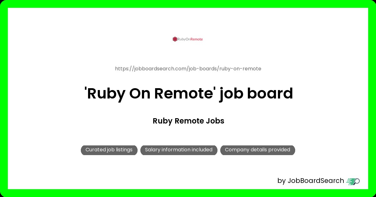 Ruby On Remote job board review, latest Sep 2025 jobs & a...